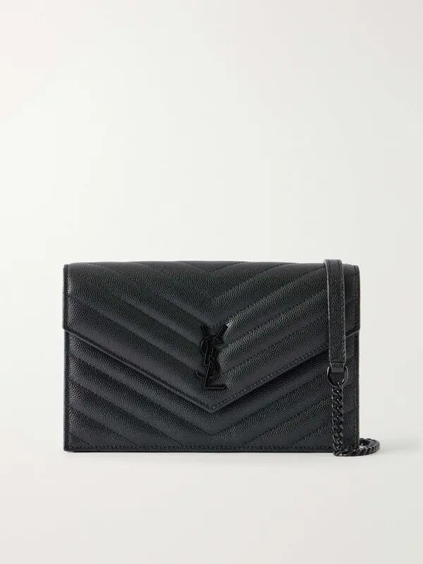 Saint Laurent Cassandre Mini Matelassé Leather Shoulder Bag - Black
