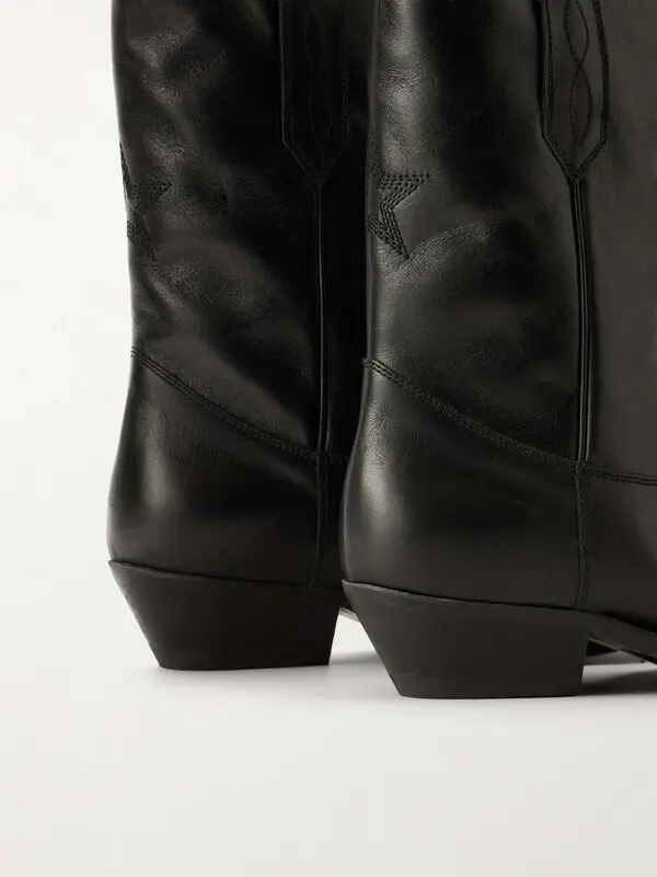 GOLDEN GOOSE Wish Star Embroidered Leather Ankle Boots