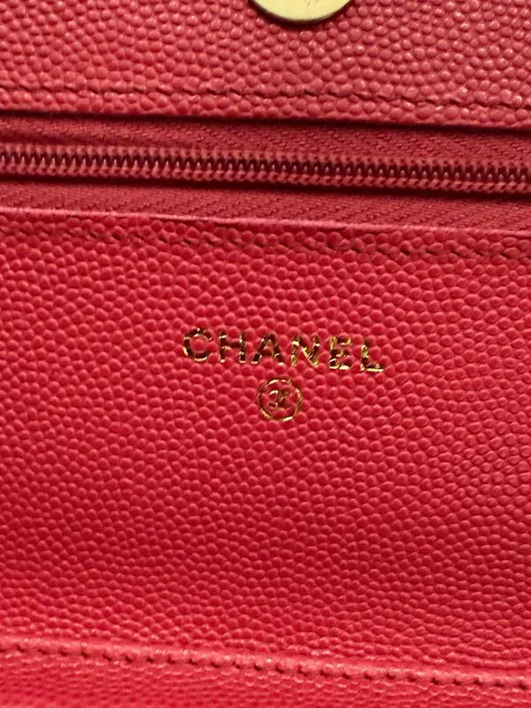 Chanel Dark Quilted Caviar Wallet On Chain