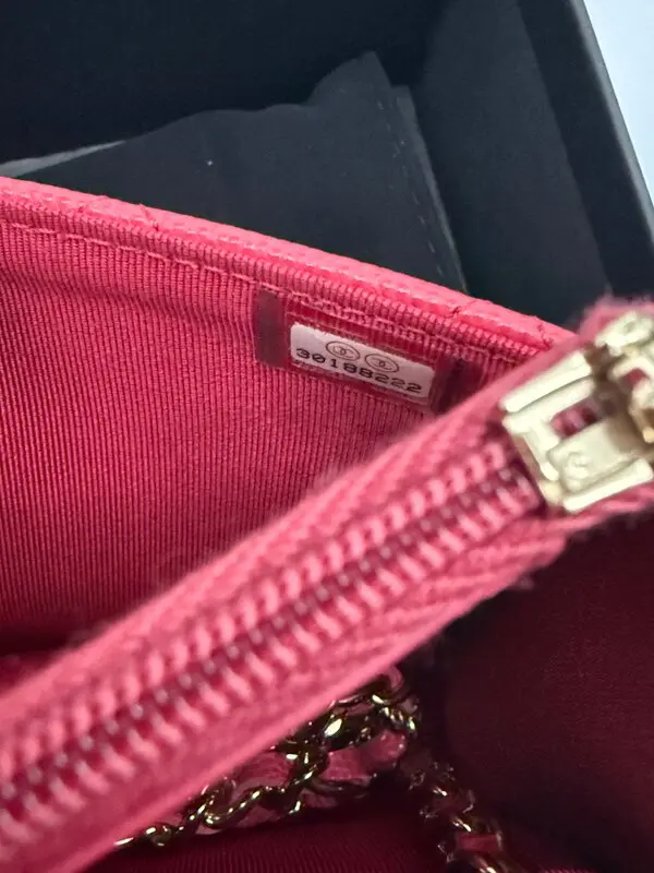 Chanel Dark Quilted Caviar Wallet On Chain