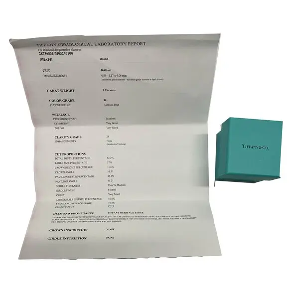 Tiffany & Co. 1.05 Ct Round Brilliant Diamond Engagement Ring