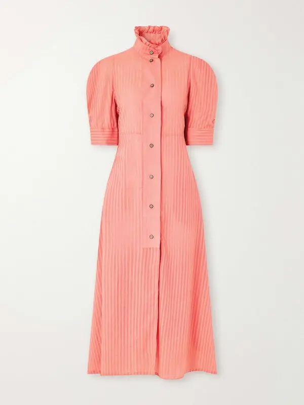 Thierry Colson Venetia Cotton-voile Midi Dress - Pink