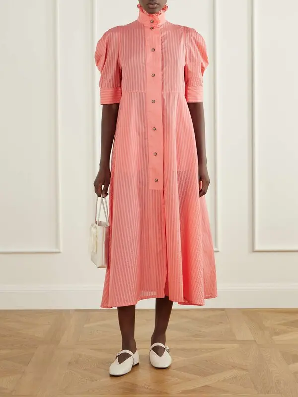 Thierry Colson Venetia Cotton-voile Midi Dress