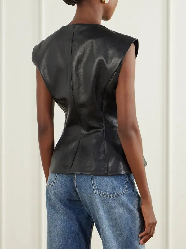 Magda Butrym Cropped Leather Vest