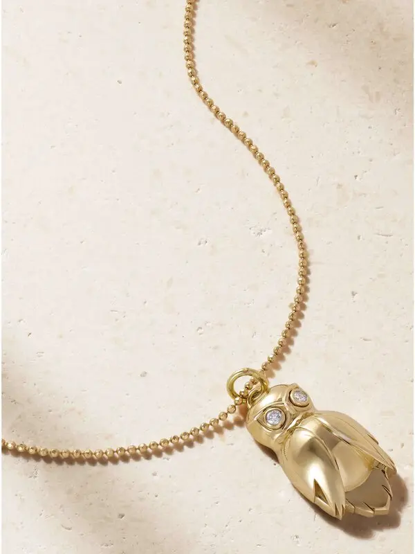 JENNIFER MEYER Owl 18-karat Diamond Necklace - Gold