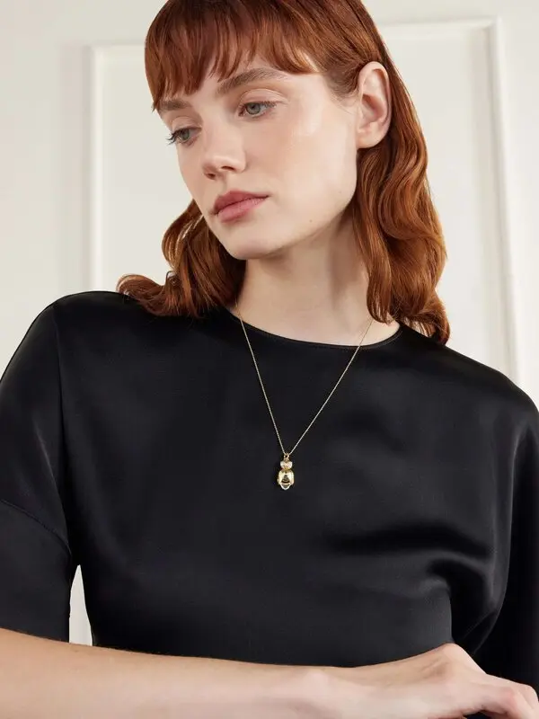 JENNIFER MEYER Owl 18-karat Diamond Necklace