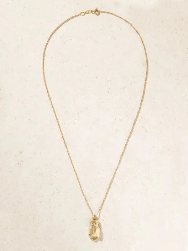 JENNIFER MEYER Owl 18k Diamond Necklace