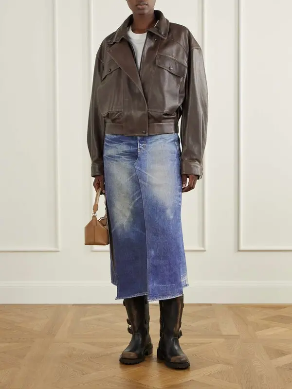 GOLDEN GOOSE Kurt Distressed Leather Knee Boots