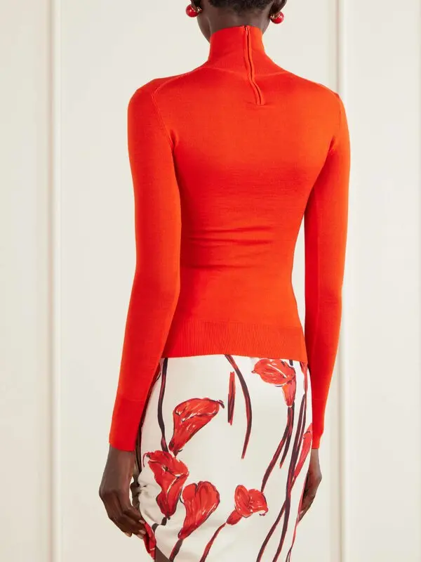 Carolina Herrera Wool And Silk-blend Turtleneck Sweater