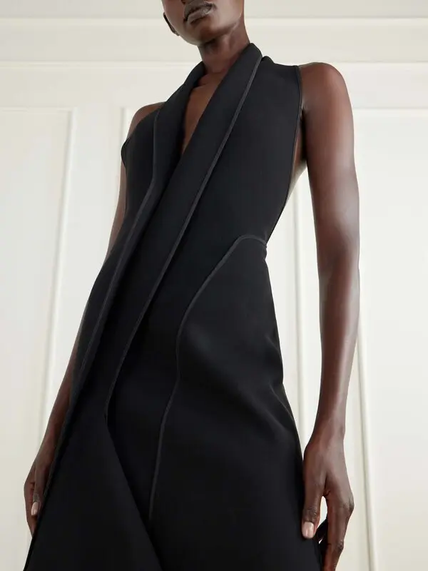 Maticevski Allude Halterneck Draped Crepe Gown