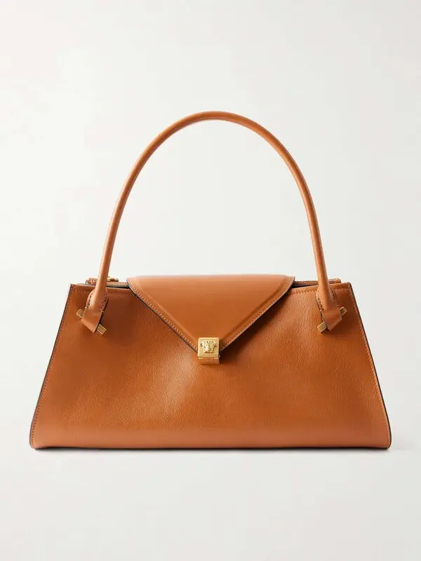 Versace Medium Calf Leather Shoulder Bag - Tan