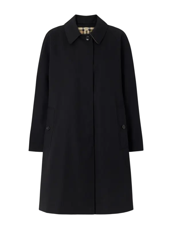 Burberry Cotton Gabardine Trench Coat - Black