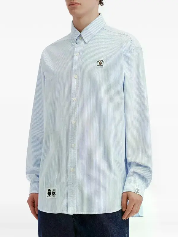 FINGERCROXX Striped Logo-patch Shirt
