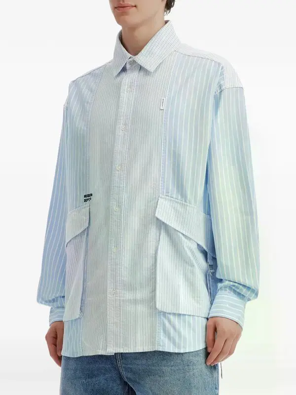 MUSIUM DIV. Patchwork Striped Shirt