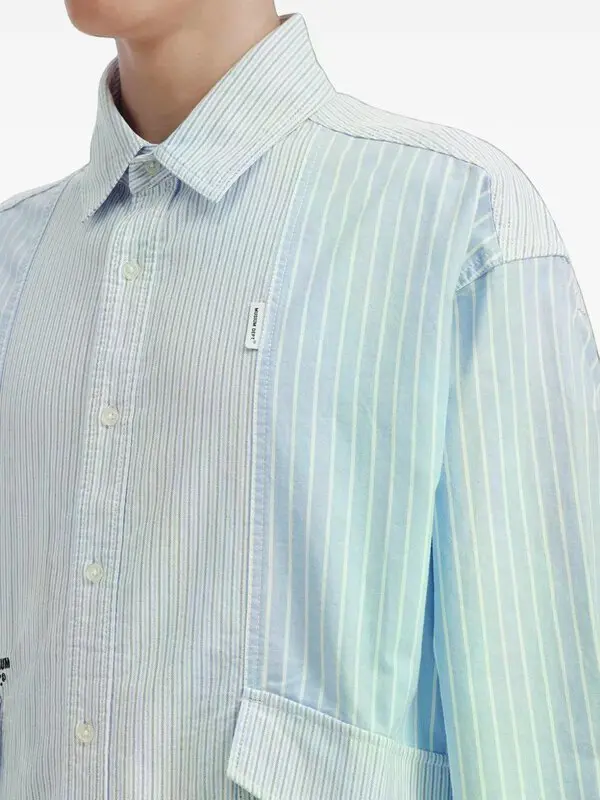 MUSIUM DIV. Patchwork Striped Shirt