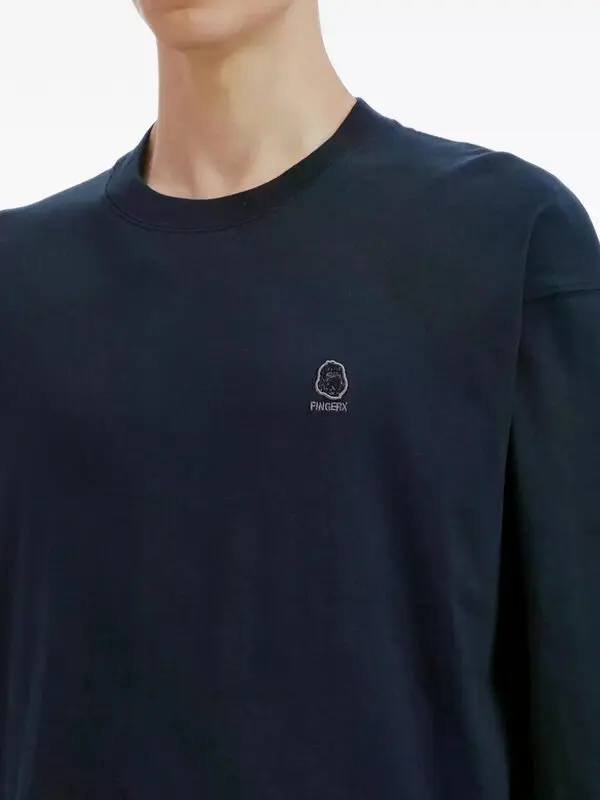 FINGERCROXX Logo-embroidered Long-sleeved T-shirt