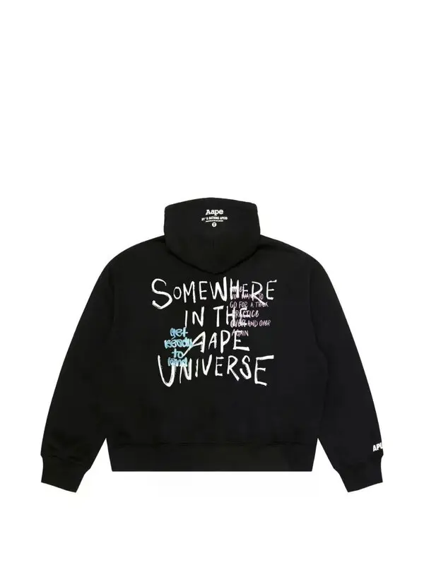 AAPE BY *A BATHING APE Aapeunvs Logo-print Drawstring Hoodie - Black
