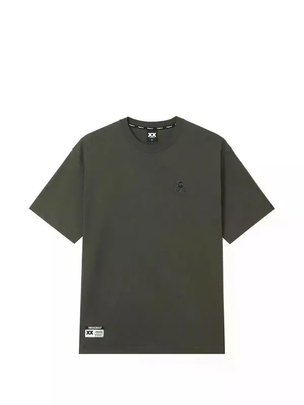 FINGERCROXX Logo-embroidered Graphic-print T-shirt - Green
