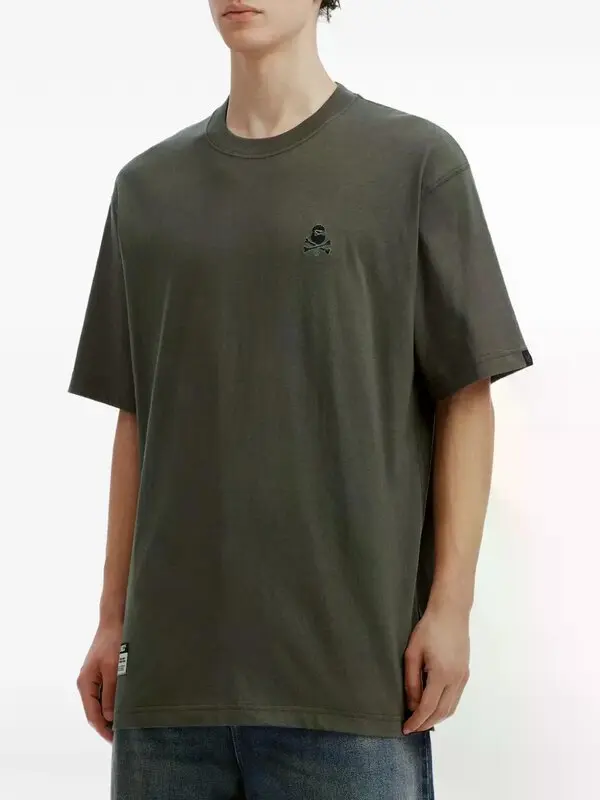 FINGERCROXX Logo-embroidered Graphic-print T-shirt
