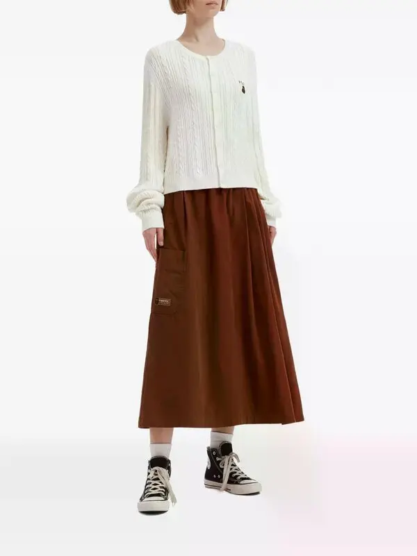 FINGERCROXX Cable-knit Embroidered Cardigan