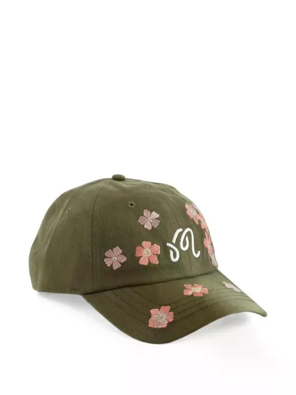 MALBON Floral-embroidered Logo-patch Cap