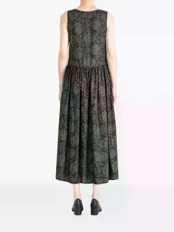 UMA WANG Floral Jacquard Sleeveless Midi Dress