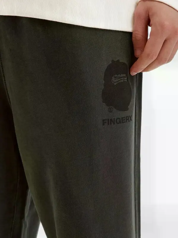 FINGERCROXX Logo-print Drawstring-waist Track Pants