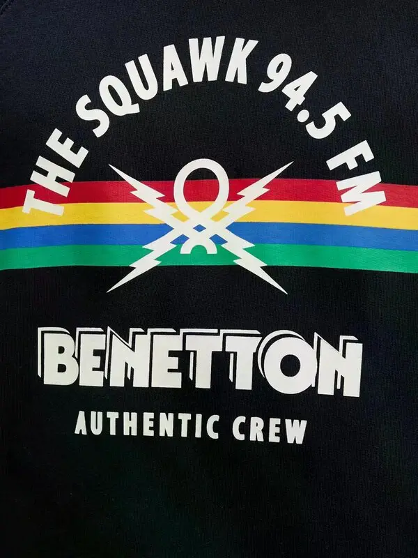 BENETTON X Stranger Things Rainbow-stripe Crew-neck Sweatshirt