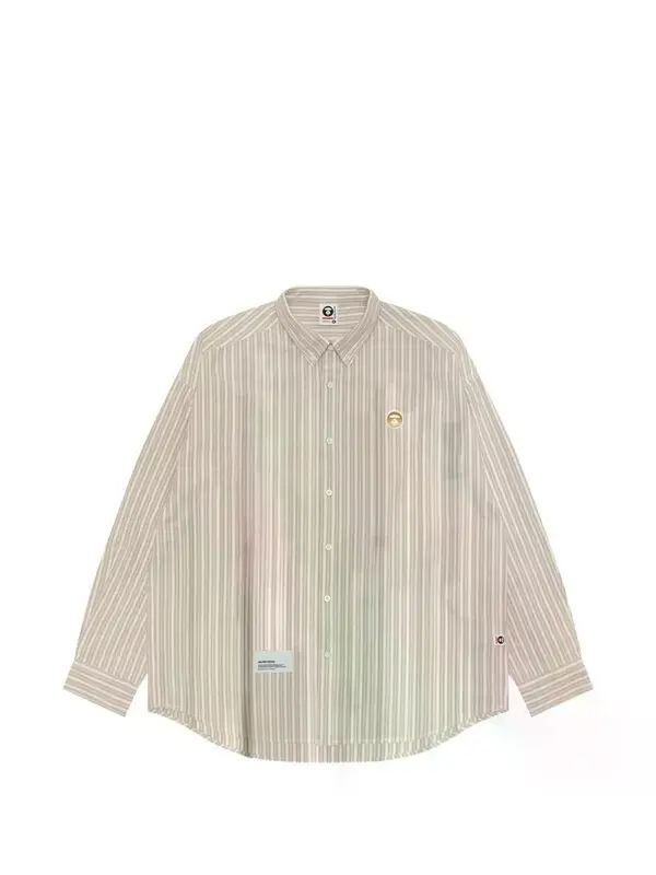 AAPE BY *A BATHING APE Moonface Striped Cotton Shirt