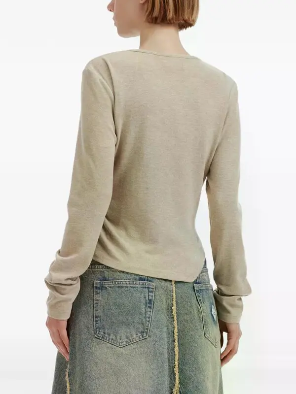 MUSIUM DIV. Cut-out Ruched Long-sleeve T-shirt