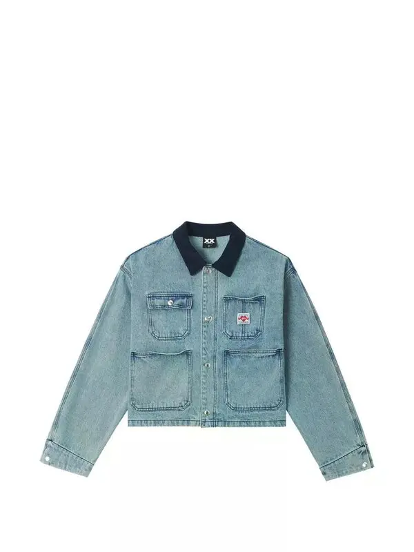 FINGERCROXX Corduroy-collar Denim Jacket