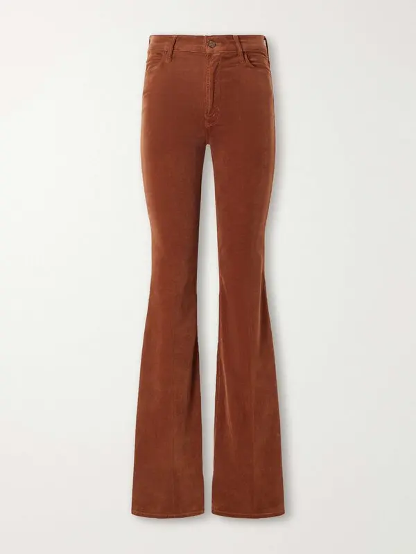 MOTHER The Doozy Cotton-blend Corduroy Flared Pants - Brown