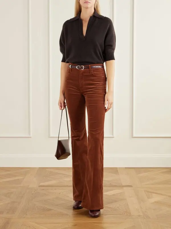 MOTHER The Doozy Cotton-blend Corduroy Flared Pants