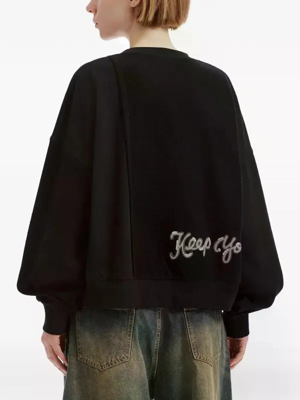 FINGERCROXX Patchwork Logo-patch Crew Neck Sweater