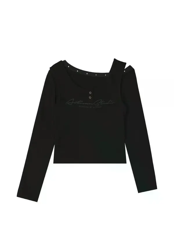 MUSIUM DIV. Layered-effect Stud-embellished Top - Black