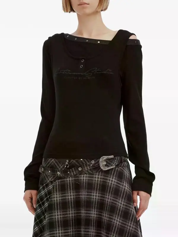 MUSIUM DIV. Layered-effect Stud-embellished Top