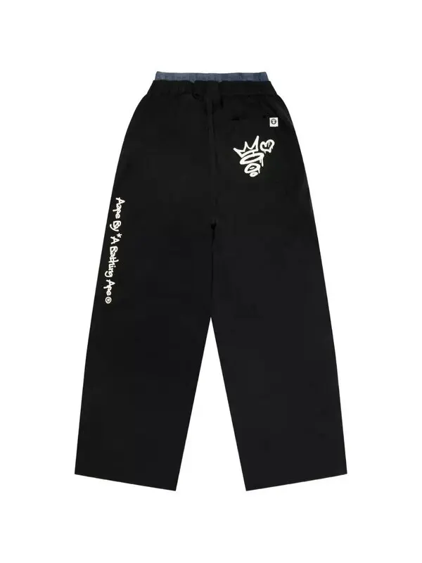 AAPE BY *A BATHING APE Aapeunvs Star Moonface Track Pants - Black