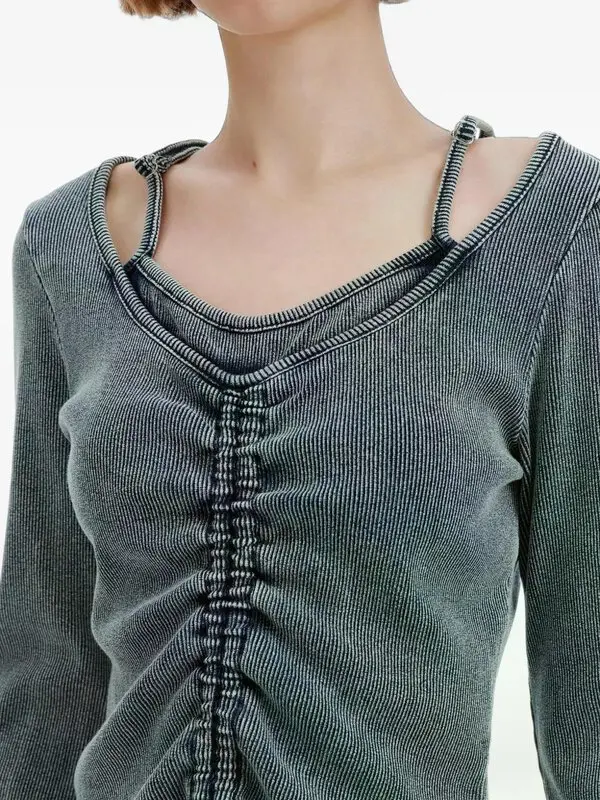 MUSIUM DIV. Ruched Layered-detail Top