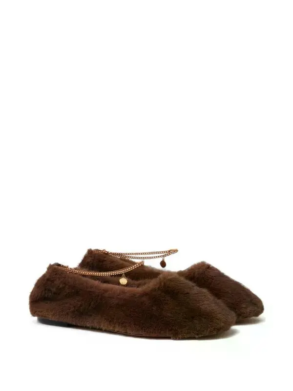 Stella McCartney Mink Ankle Chain Ballerina Flats