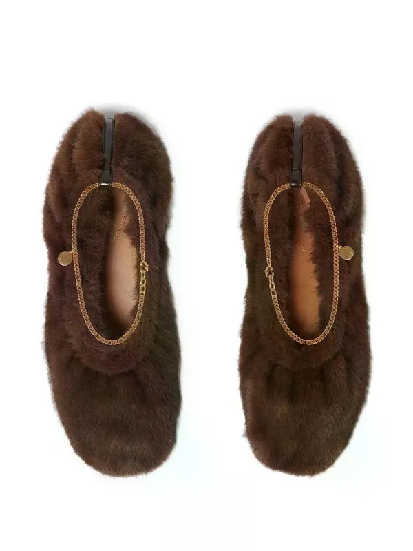 Stella McCartney Mink Ankle Chain Ballerina Flats