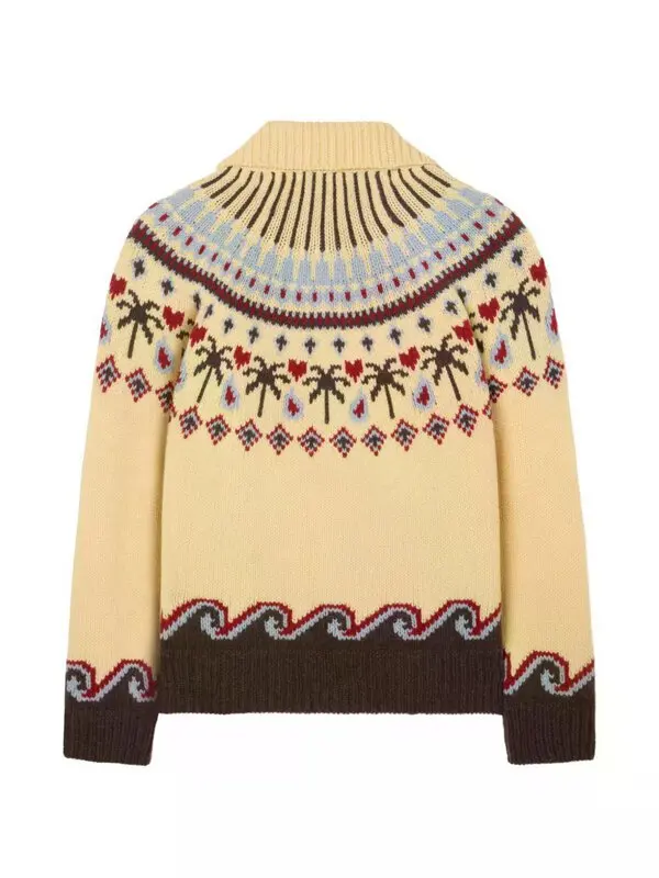 Alanui Sweet Winter Jacquard-knit Cardigan