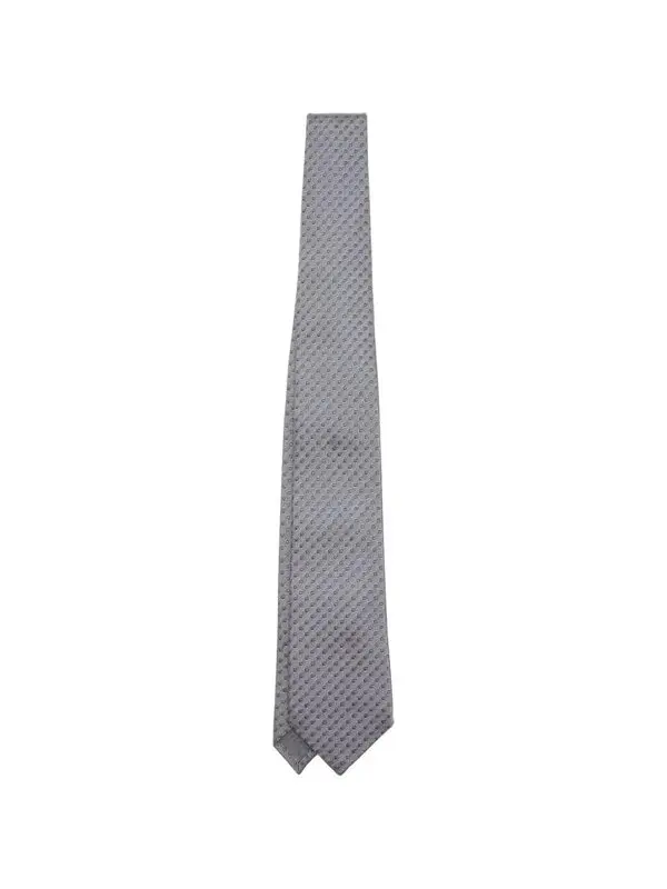 Brunello Cucinelli Geometric-pattern Silk Tie - Grey