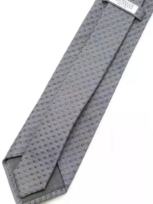 Brunello Cucinelli Geometric-pattern Silk Tie