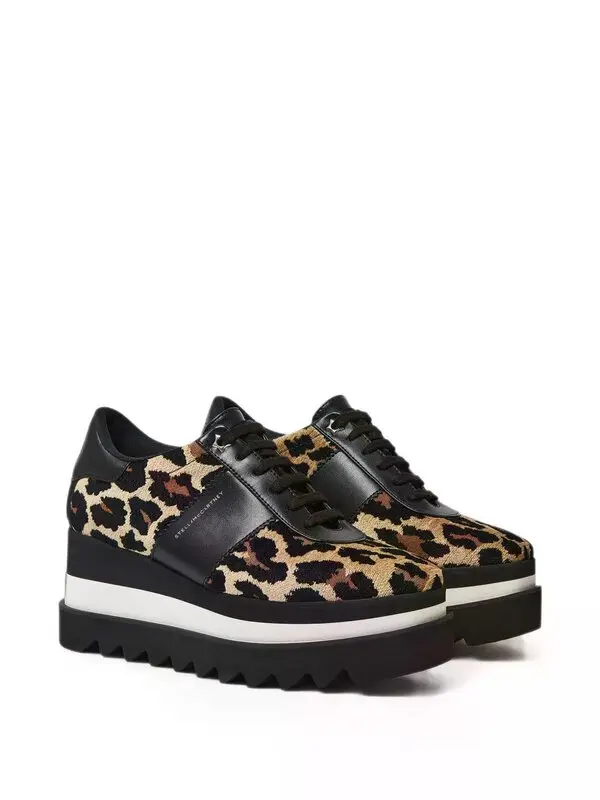Stella McCartney Sneak-elyse Leopard Platform Sneakers - Neutrals