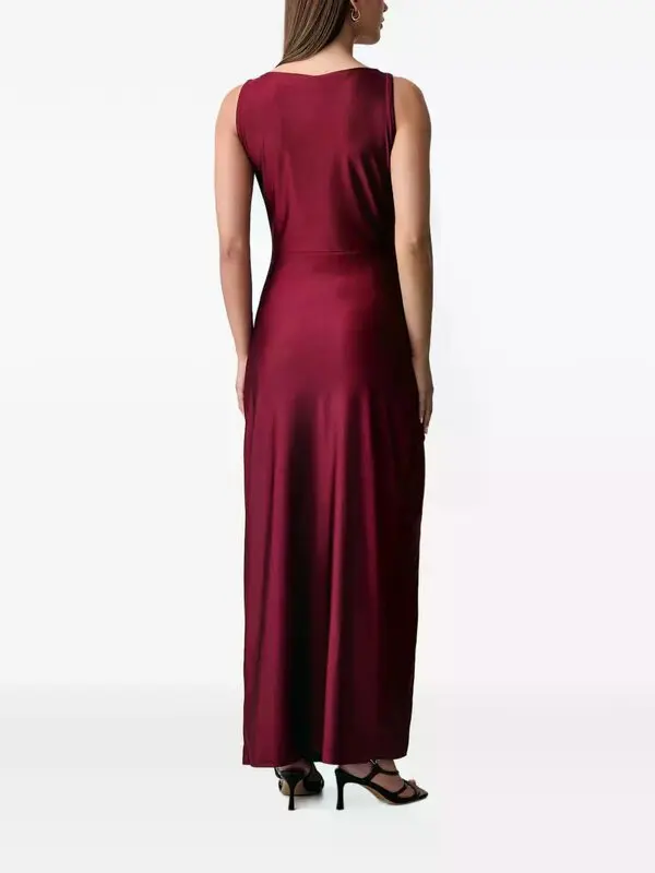 FRACOMINA Ruched V-neck Maxi Dress