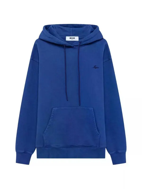 MSGM Embroidered-logo Pouch-pocket Hoodie