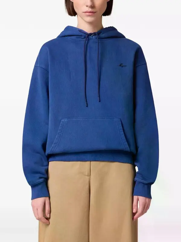 MSGM Embroidered-logo Pouch-pocket Hoodie