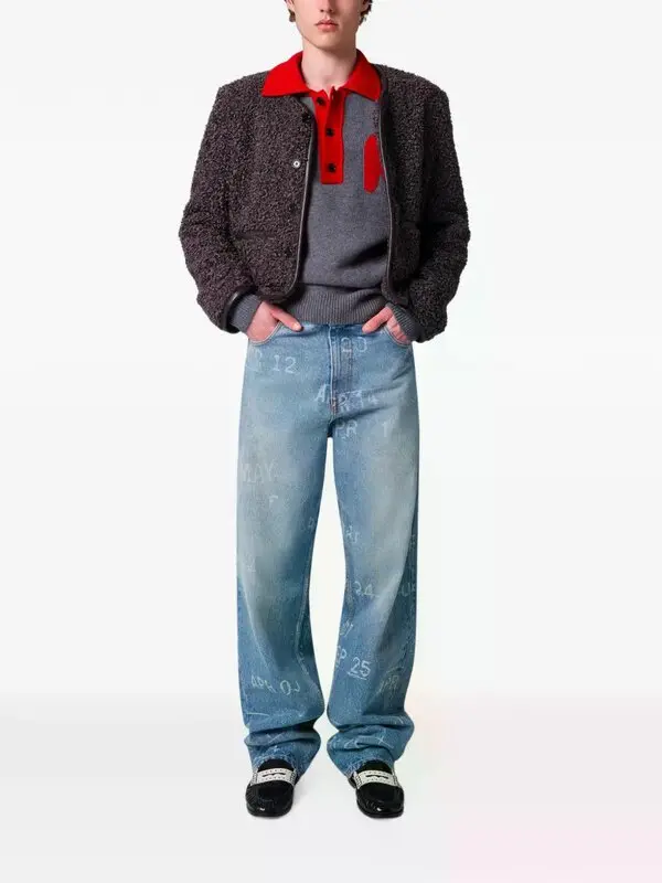 MSGM Graphic-print Straight-leg Jeans