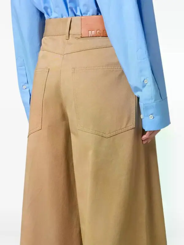 MSGM Logo Patch Wide-leg Trousers