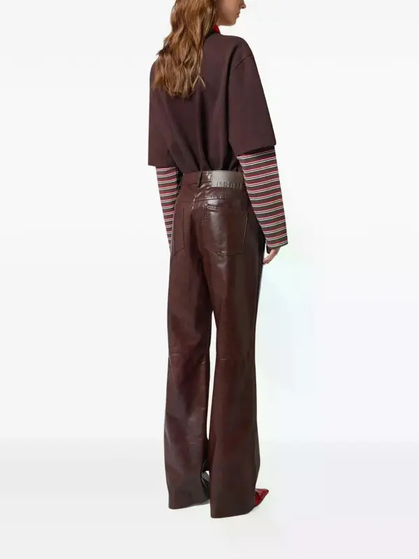 MSGM Logo-patch Wide-leg Trousers